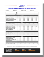 Inspection Log & Dust Collector Maintenance Checklist | A.C.T.